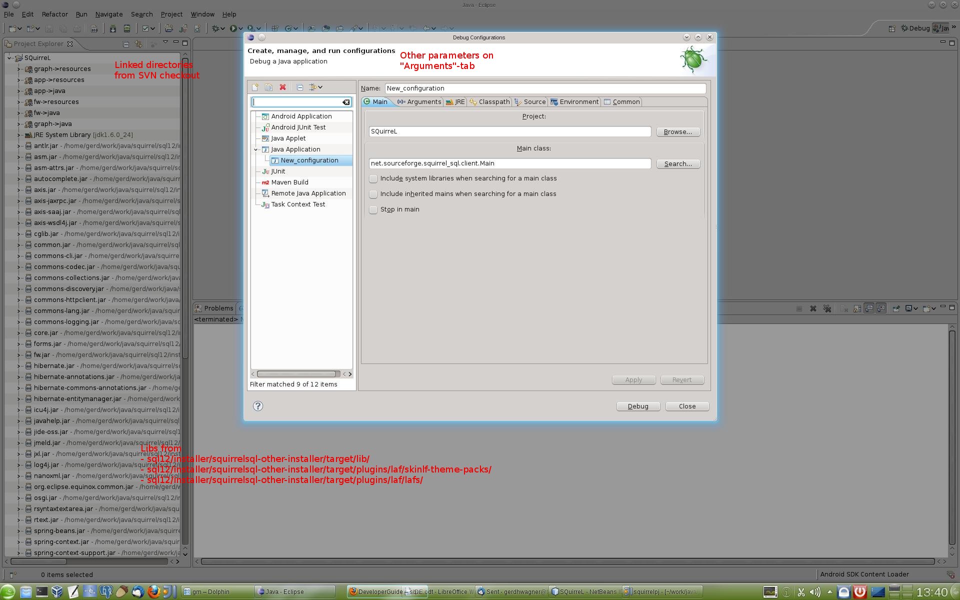 Develop and debug SQuirreL and SQuirreL-Plugins